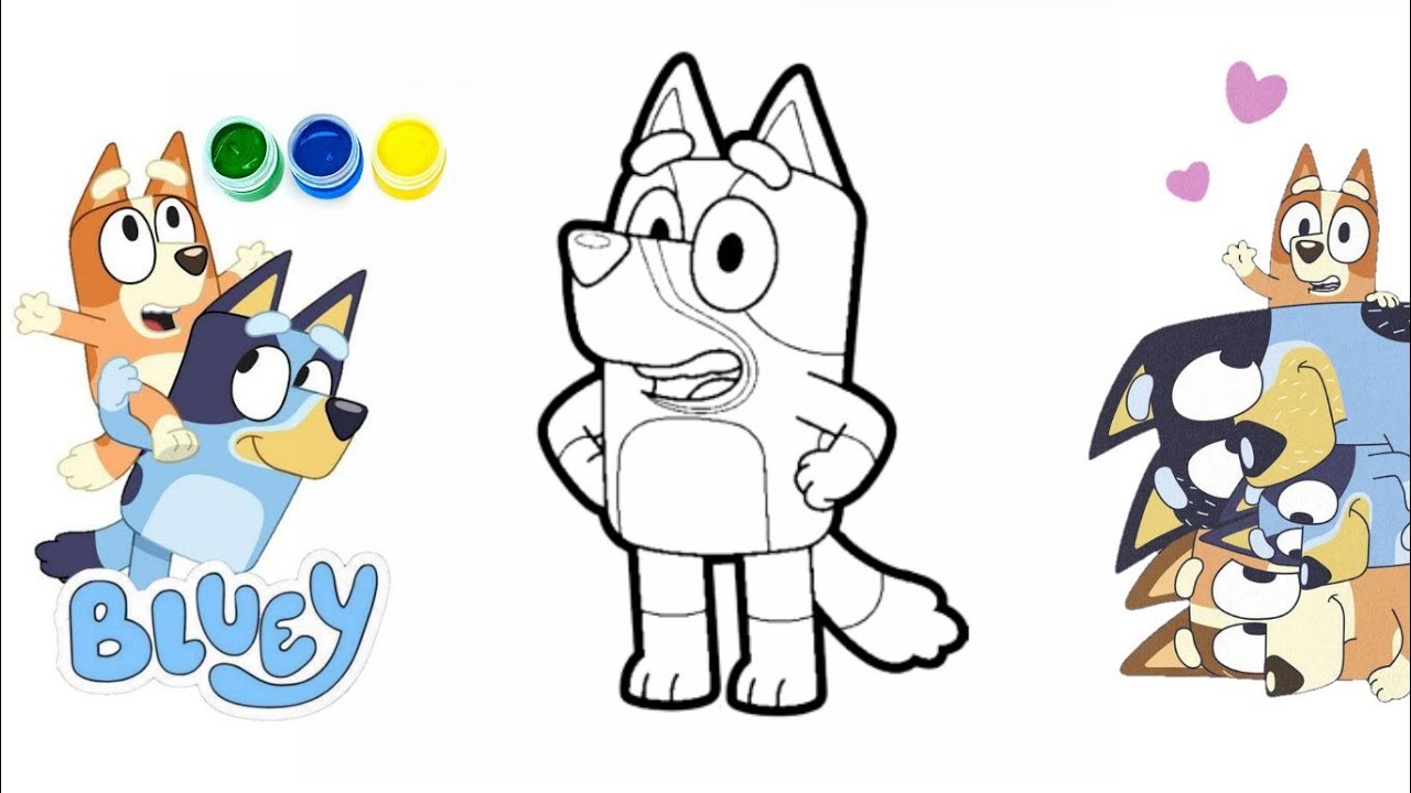 Bluey Standing Pose 🐾 – Draw Bluey Standing Upright - YouTube