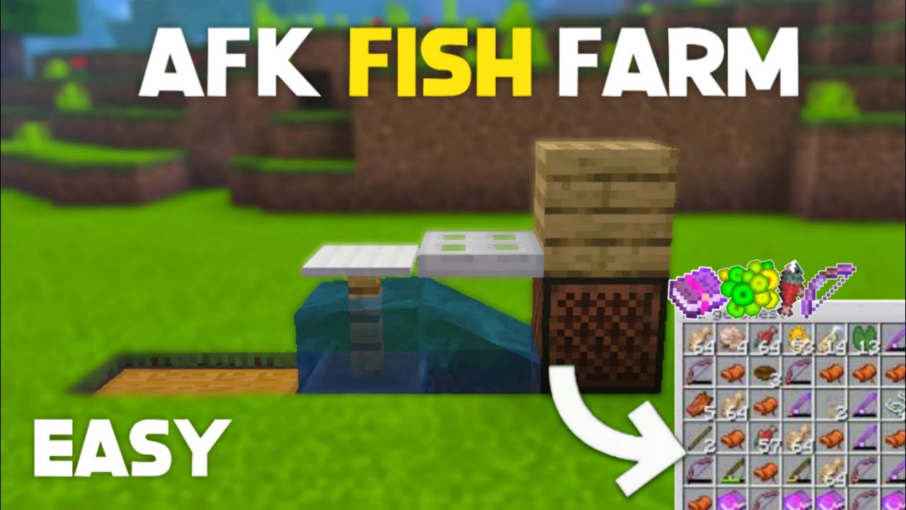 Minecraft AFK Fish Farm in Bedrock Edition - With Treasure! - YouTube