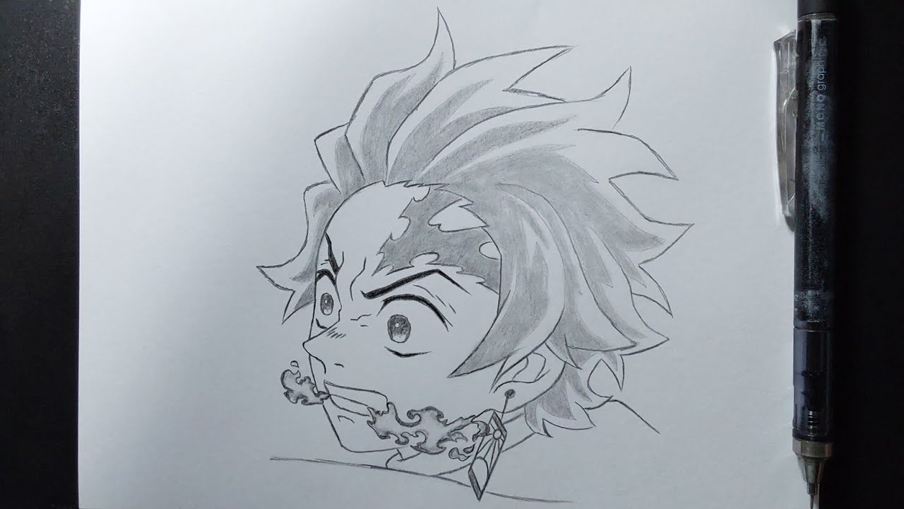 Easy anime drawing | how to draw Tanjiro Kamado step-by-step with ...