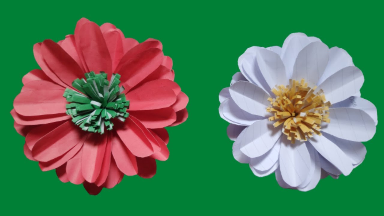 কাগজের ফুল বানানো//Amazing paper flowers//kagojer ful//Paper Craft ...