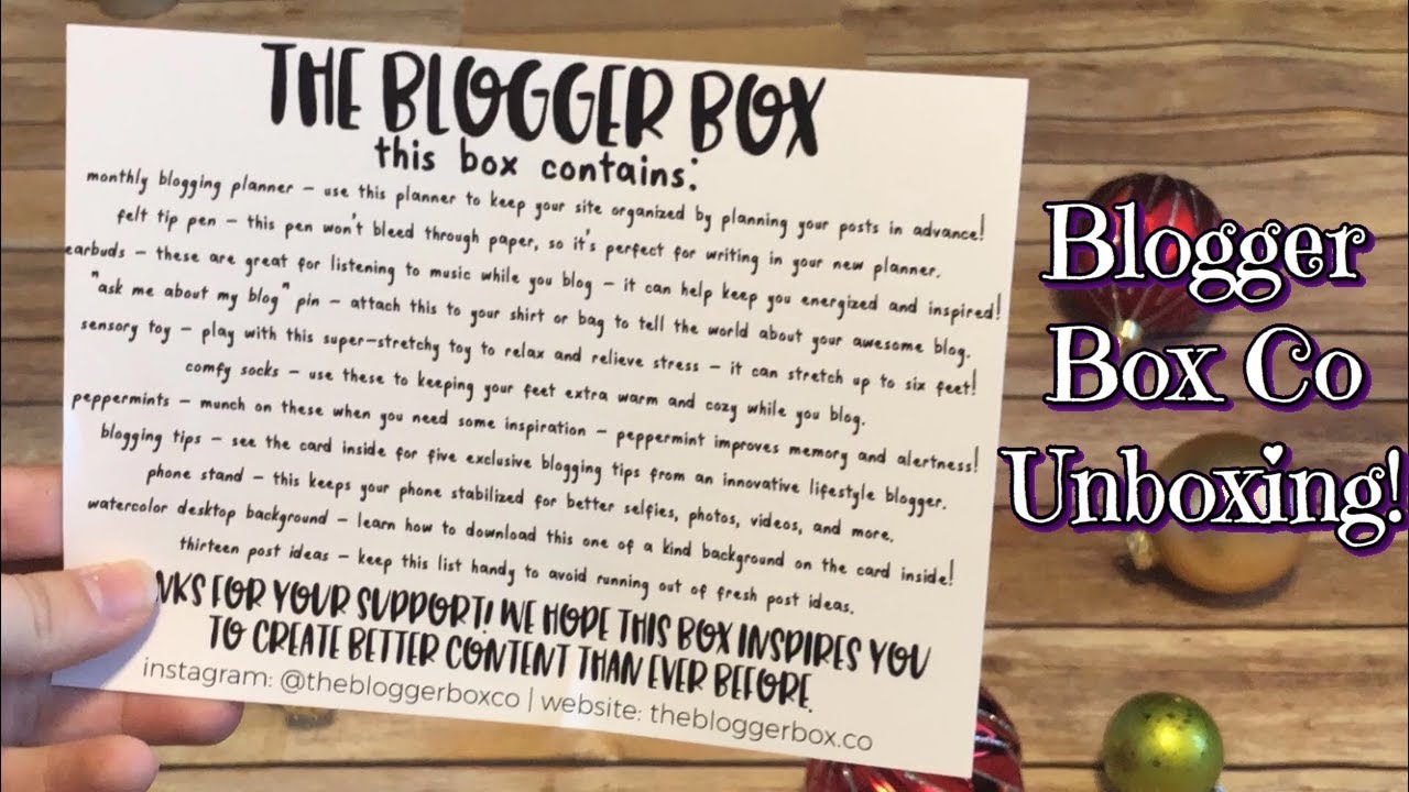The Blogger Box Co Unboxing - YouTube
