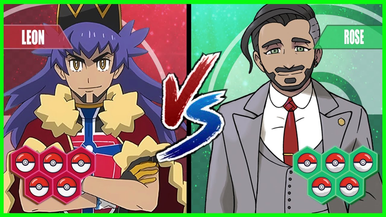 Pokemon Battle Pedia: Leon Vs Chairman Rose - YouTube