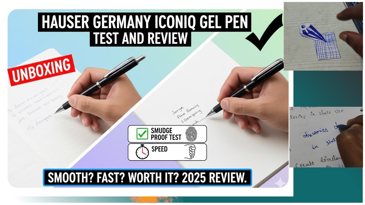 Hauser Germany Iconiq Gel Pen Test And Review - YouTube