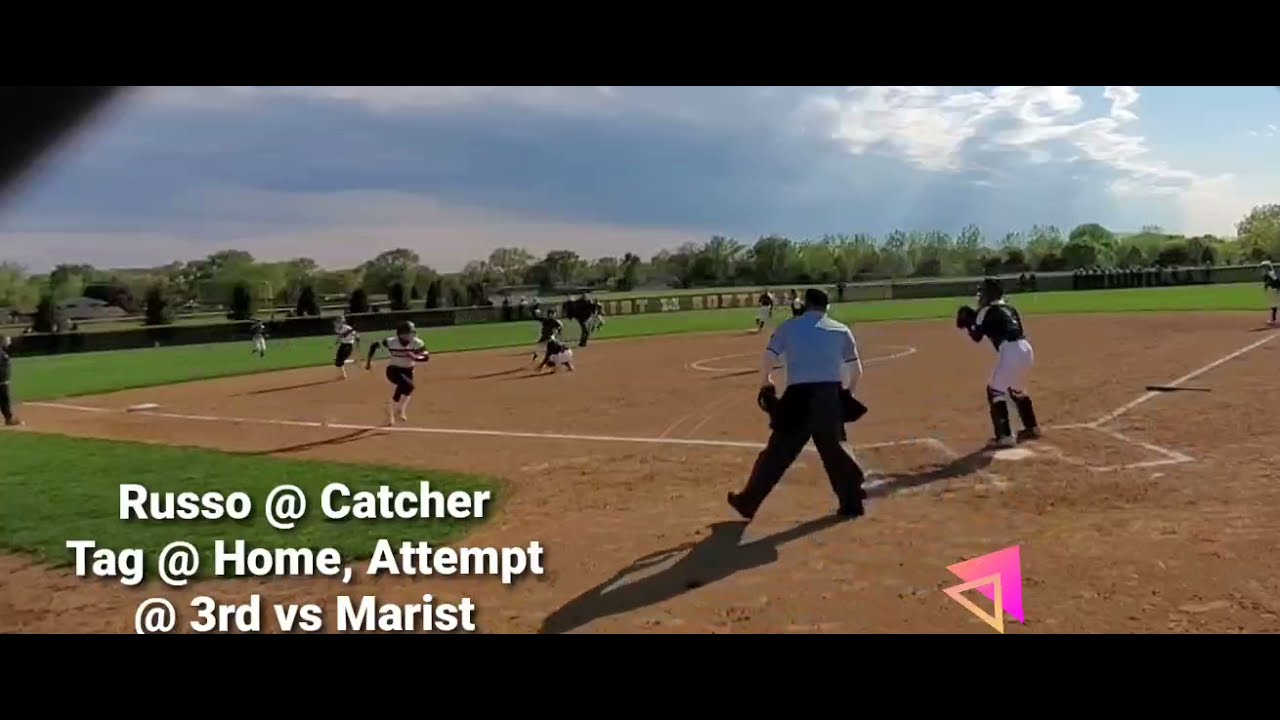 Russo #12 @ Catcher- Tag @ Home for OUT, Attempt at 3rd - YouTube
