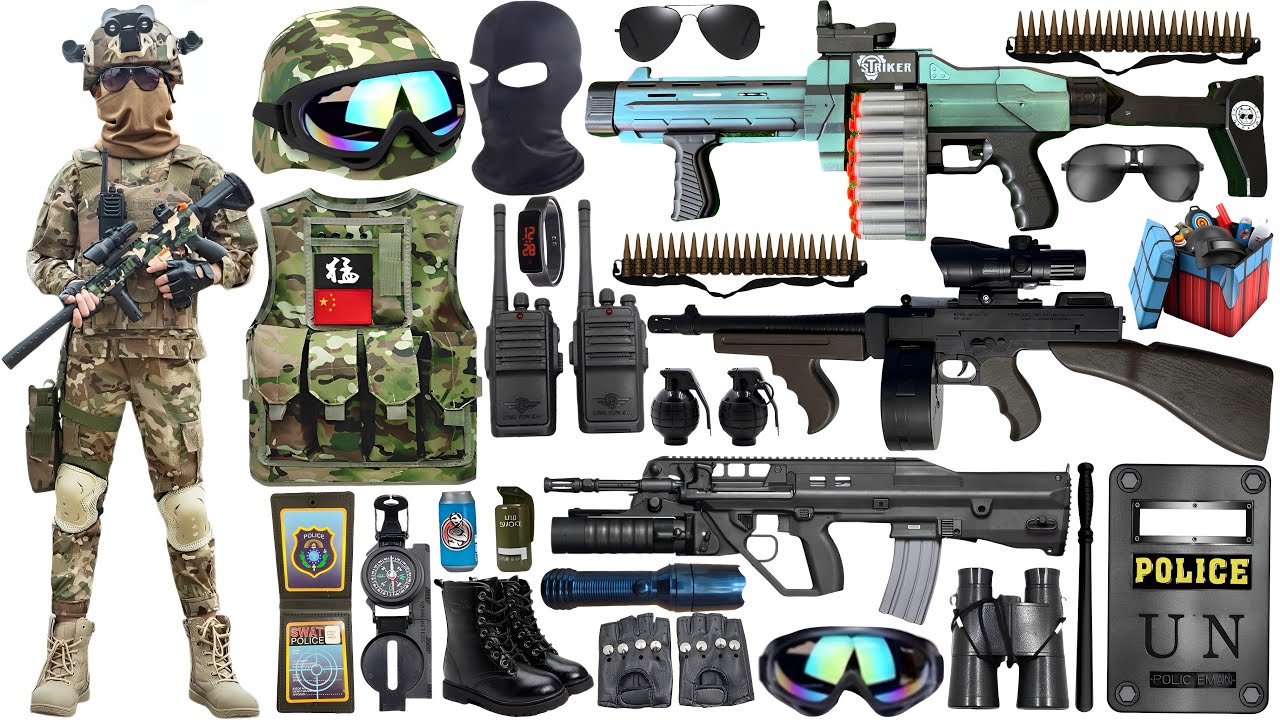 Special Forces Military Toy Gun Set Open Box, M32 Howitzer, 98K,Barrett ...