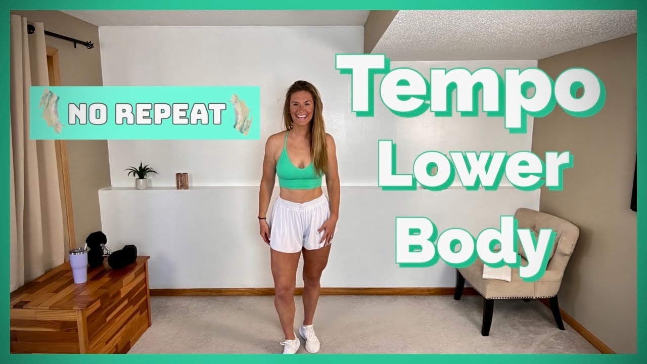 No Repeat TEMPO Lower Body Strength Workout // At Home Leg Dumbbell ...