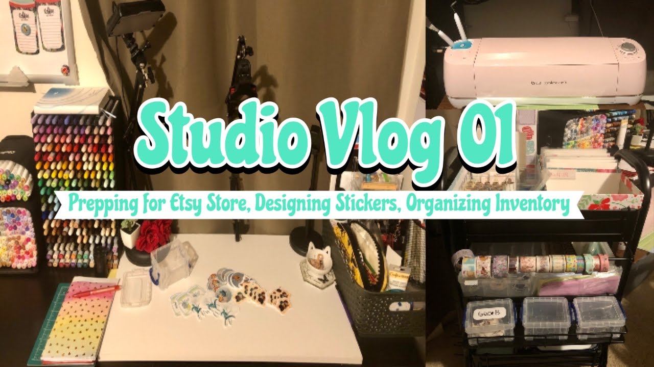 Studio Vlog 01|Etsy sticker shop, Sticker Designs, Making Stickers ...