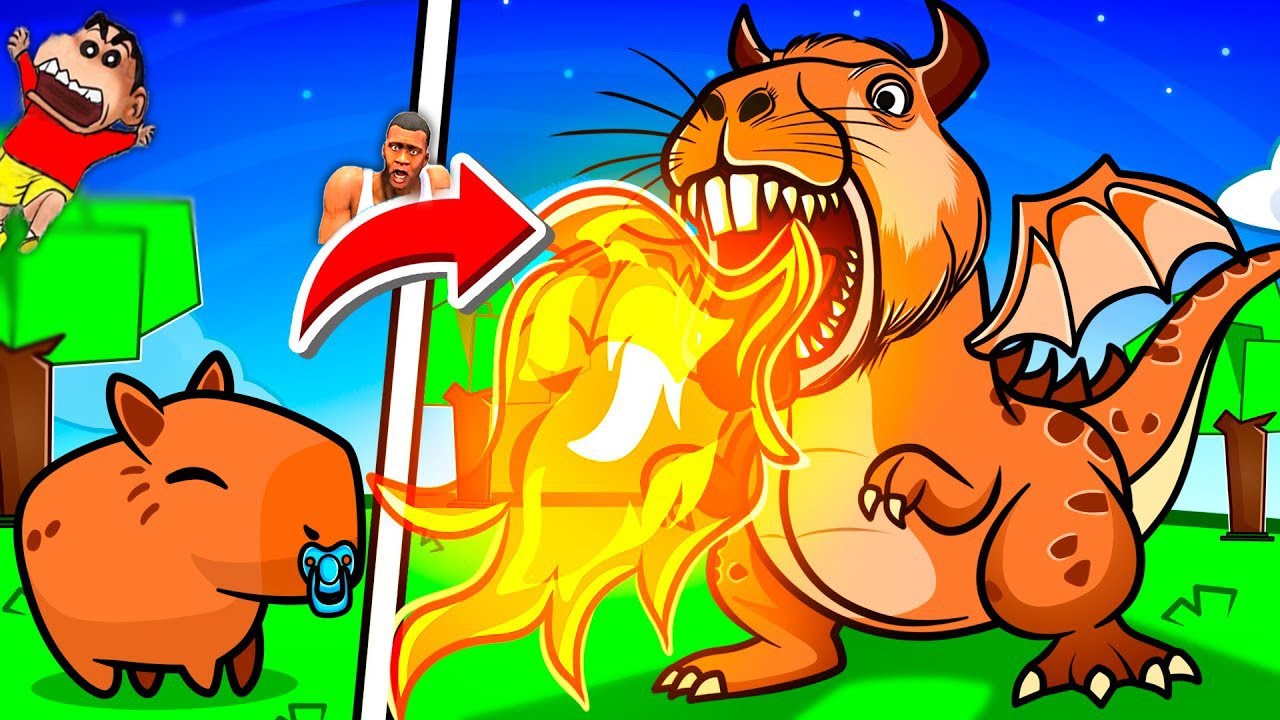 NOOB CAPYBARA into GOLD HACKER CAPYBARA in ROBLOX with SHINCHAN and ...