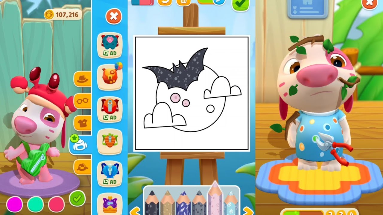 Colour the drawing |My talking Hank Islands gameplay | - YouTube