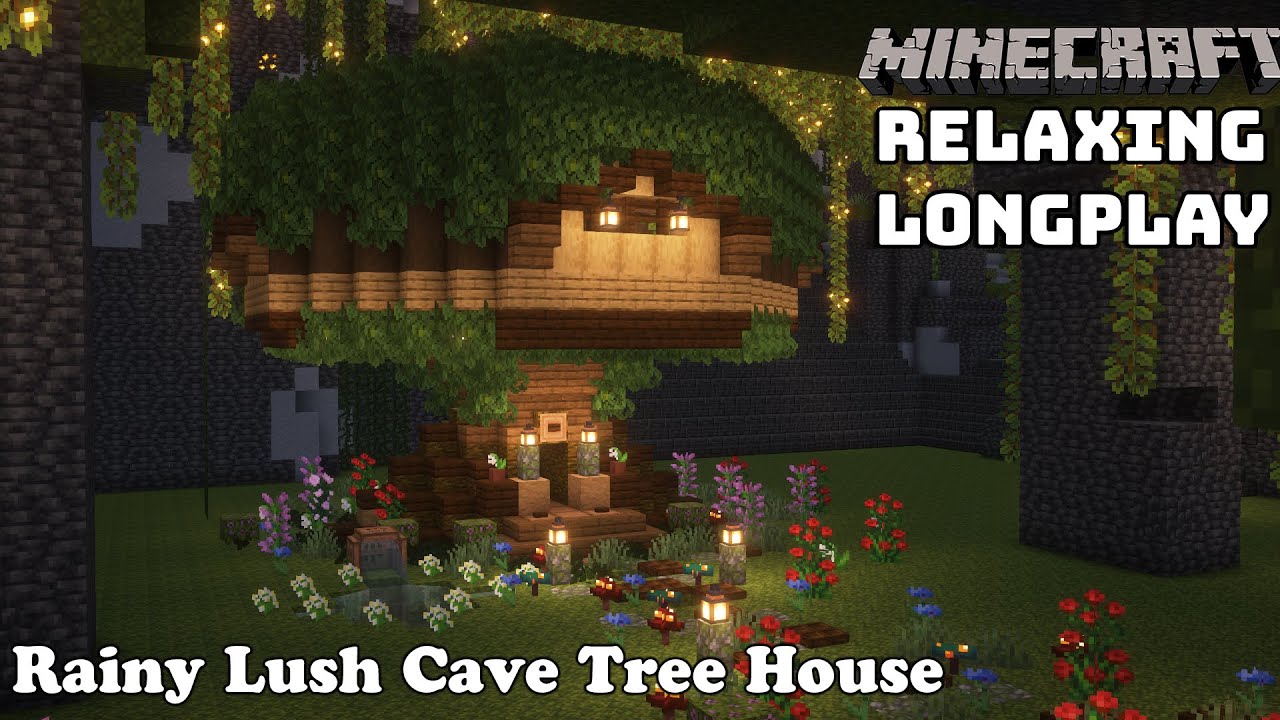 Minecraft Relaxing Longplay - Lush Cave Treehouse - Cozy Build Tree ...