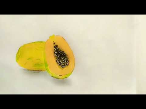 Drawing of realistic Papaya #how to draw a realistic art#papaya pencil ...