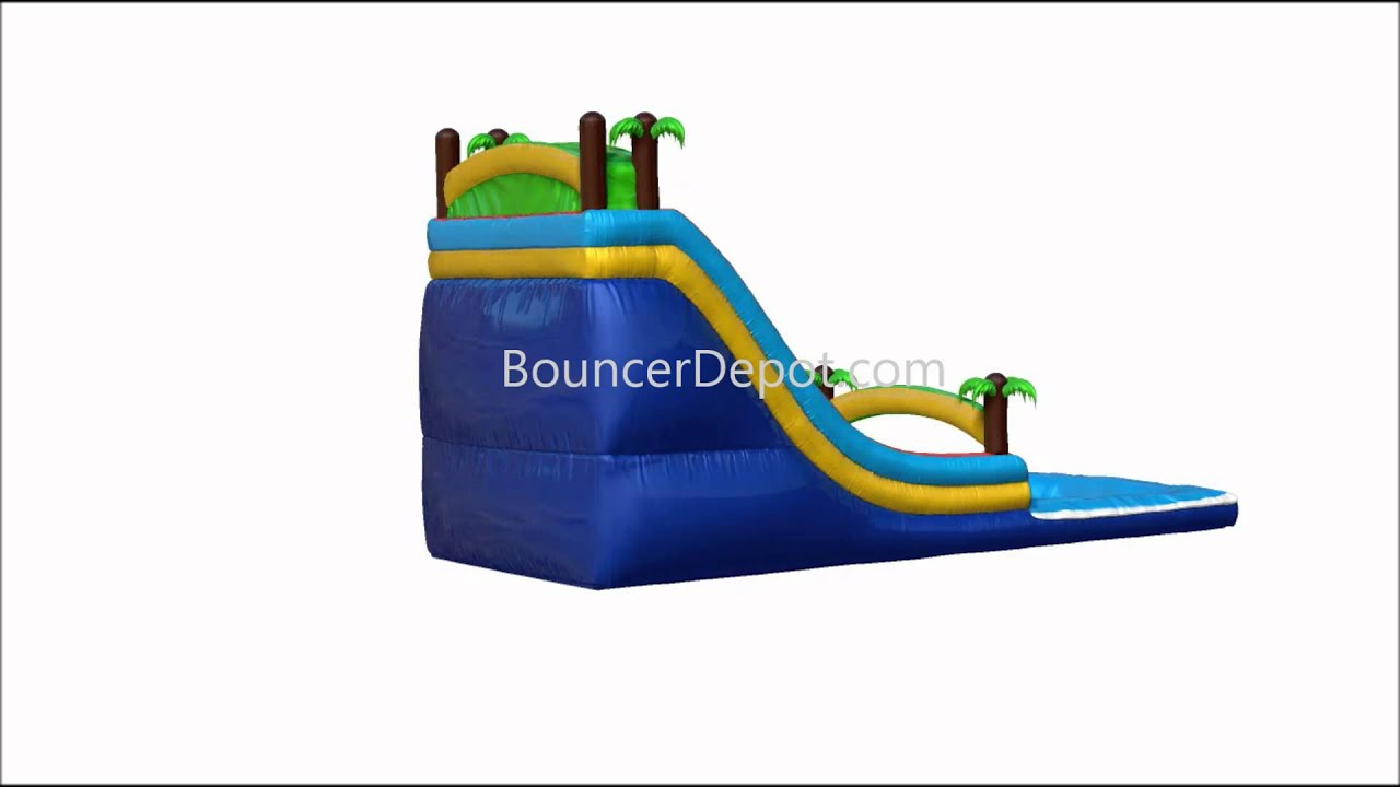 21 Ft Front Load Tropical Water Slide # 2103 - YouTube