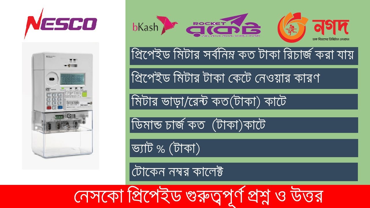 NESCO Prepaid Meter Problem Solve নেসকো প্রি-পেইড মিটার টাকা কেটে ...