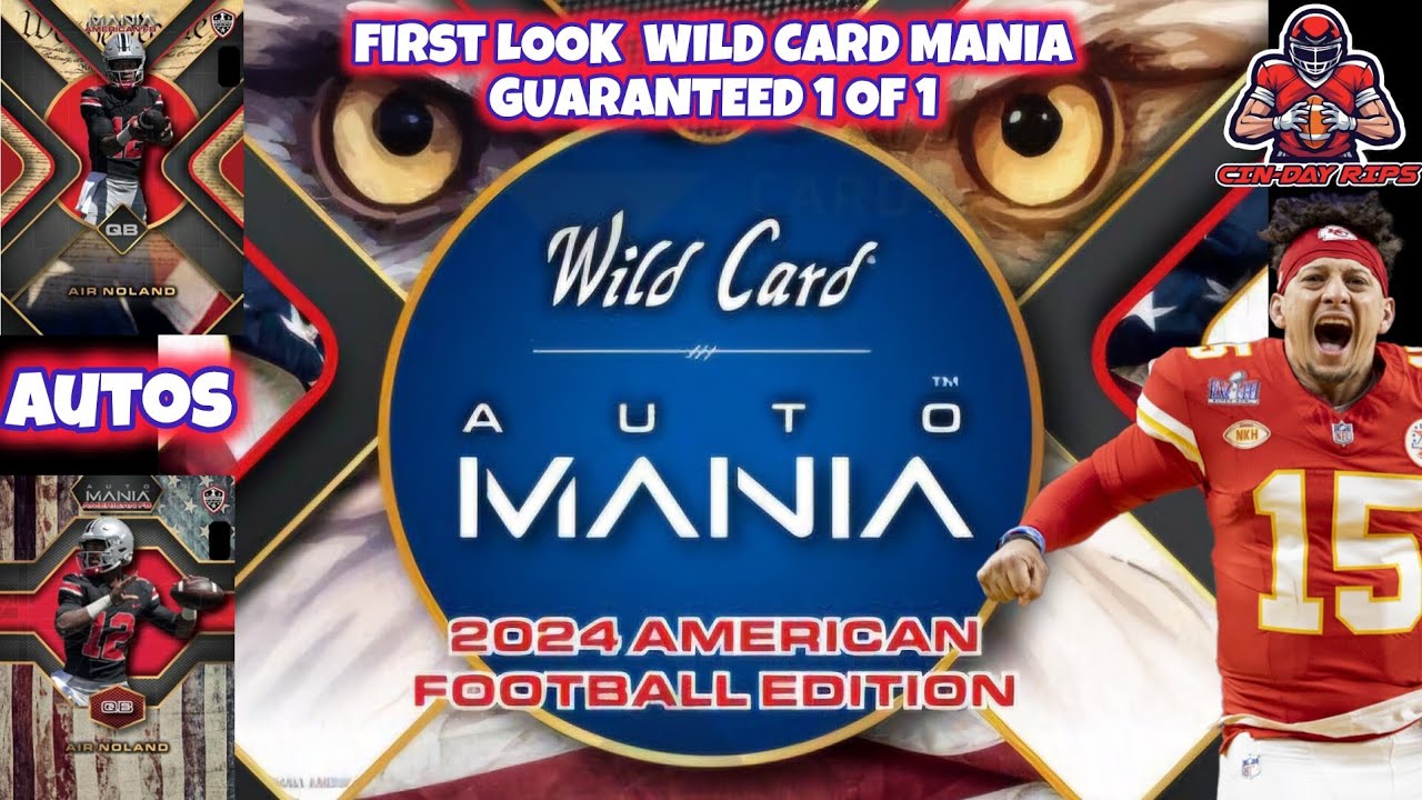 FIRST LOOK! 2024 Wild Card Auto Mania American Football Edition! 1/1'S ...