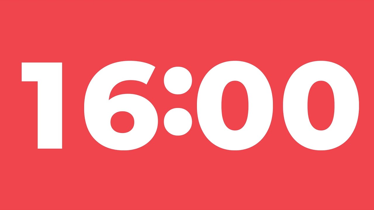 16 Minute Timer Without Music | 16 Minute Countdown | 16 Minute ...