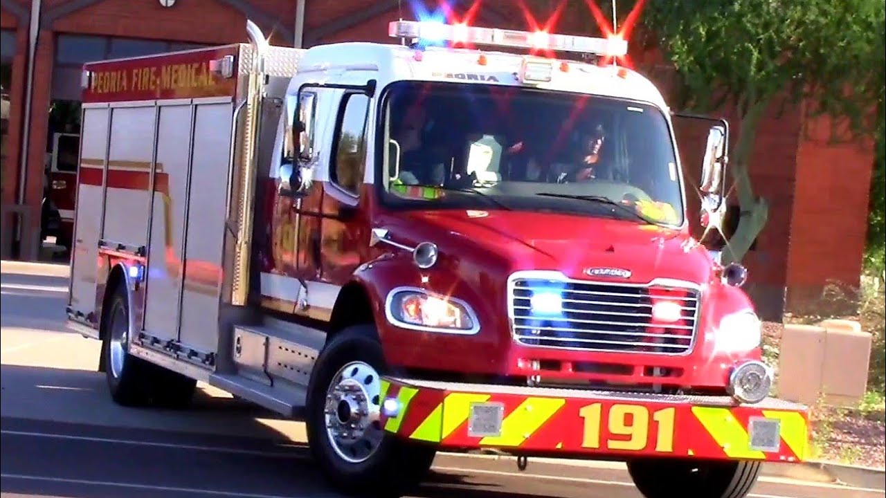 *Q* Peoria Fire-Medical Dept. Ladder Tender 191 Responding - YouTube