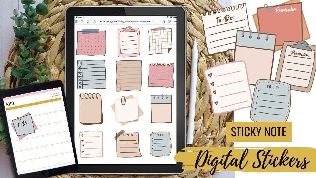 NEW Digital Stickers for Digital Planning - Hand-Drawn Sticky Notes ...