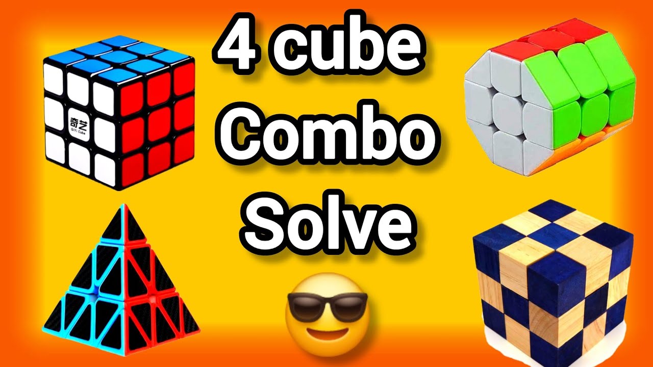 4 Cube combo solving / Rubik's Cube solve / MH Cube solving - YouTube