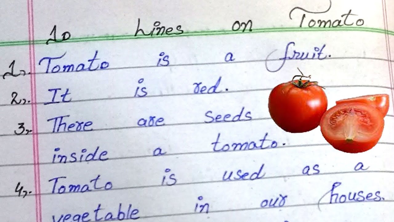 10 lines on tomato in english | 10 lines on tomato | SR HAndwriting ...