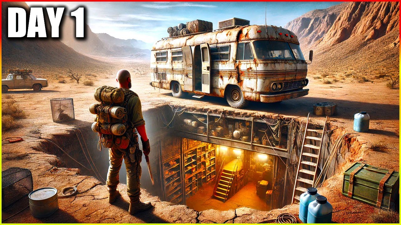 Surviving Day 1 in a Bunker Camper RV During The Post Apocalypses ...