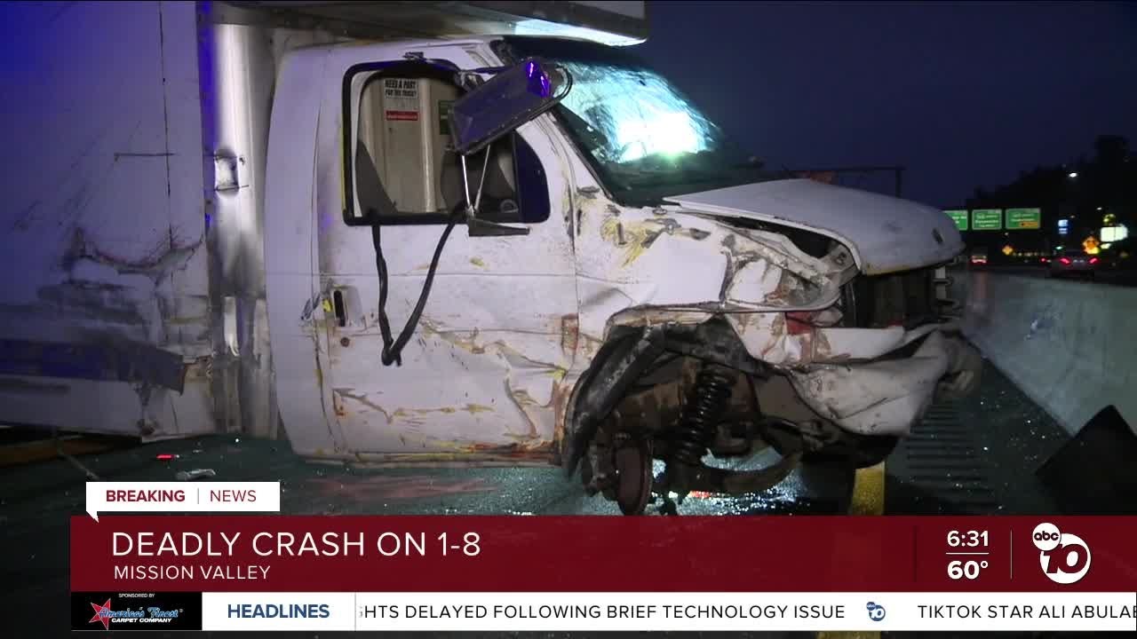 Deadly crash involving truck forces I-8 lane closures in Mission Valley ...