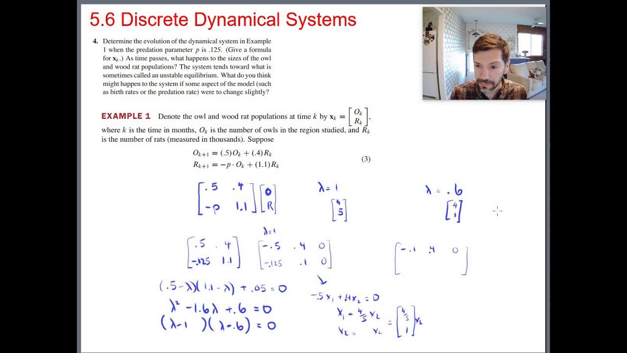 Discrete Dynamical Systems homework examples (Math 204 Section 5.6 ...