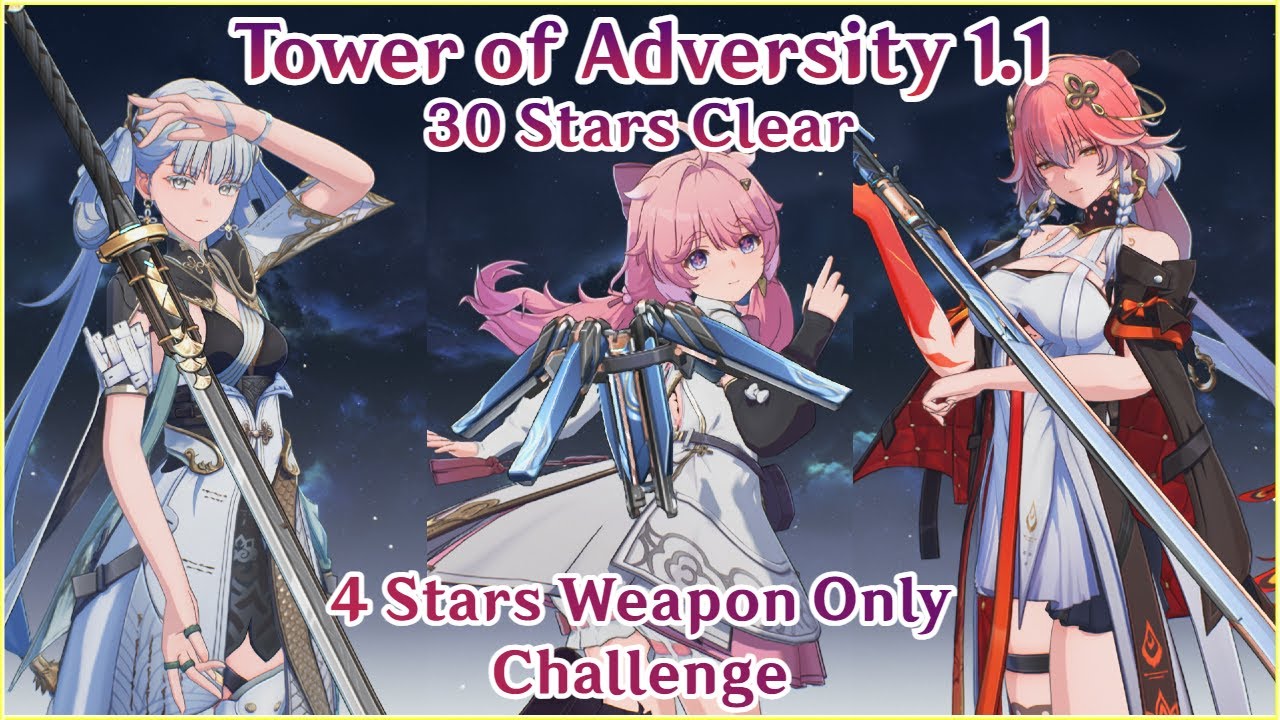 4 STARS WEAPON ONLY! S0 Jinhsi Encore Changli Full Stars Clear Tower of ...