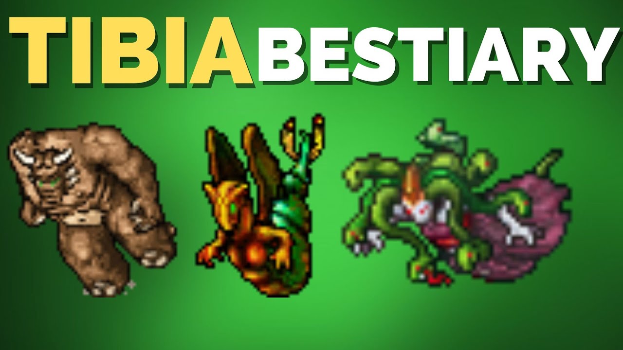 TIBIA BESTIARY Behemoth, Serpent Spawn, Medusa, Clay Guardian, Omnivora ...