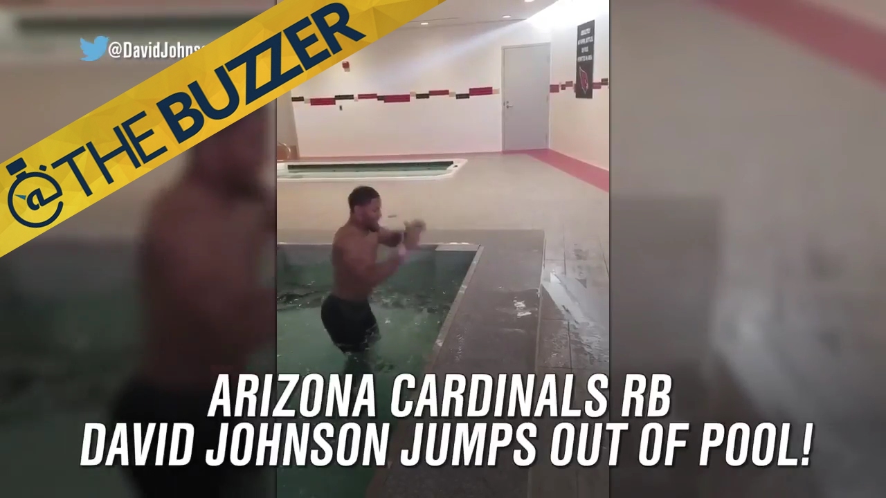 Watch David Johnson jump out of pool | @TheBuzzer | FOX SPORTS - YouTube