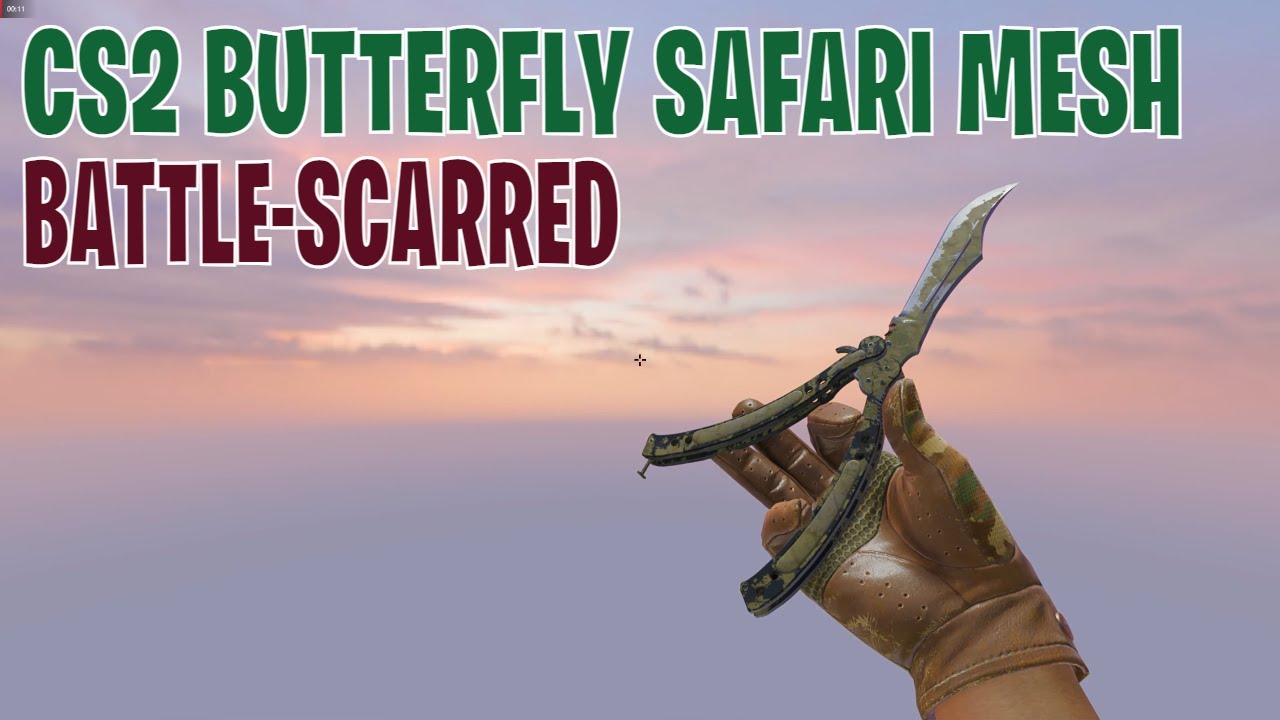 Butterfly Knife Safari Mesh (Battle-Scarred) | CS2 Skin Showcase #390 ...