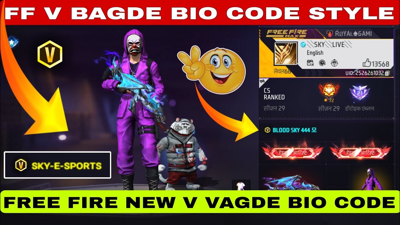 ff v bagde bio code | ff bio v bagde code | V Badge In Free Fire ...
