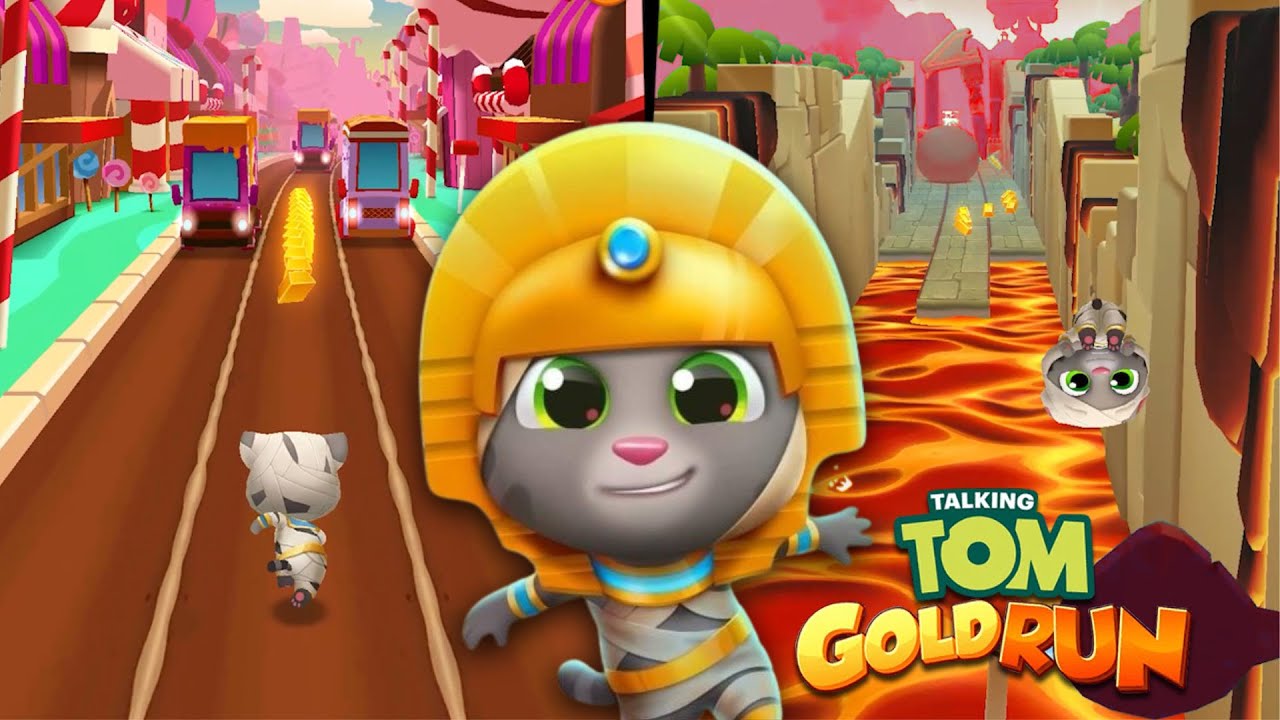 Talking Tom Gold Run : 2x Mummy Tom Running New Colour Changing ...