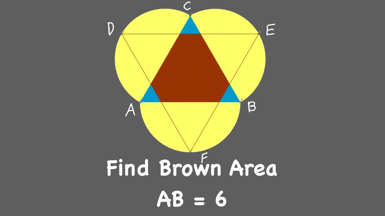 Geometric Problem | Find The Brown Area | Equilateral Triangle - YouTube