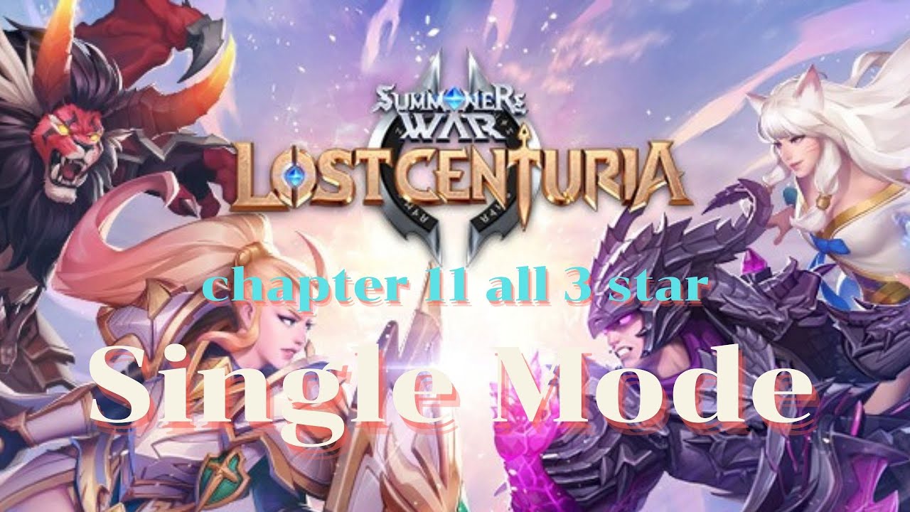Summoners war Lost Centuria Single mode [siege battle] chapter 11 all 3 ...