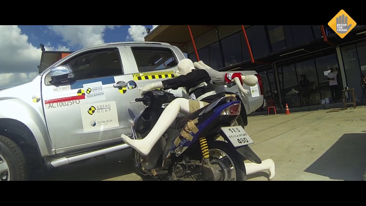 Crash Test shows why we need motorcycle safety in Thailand - YouTube