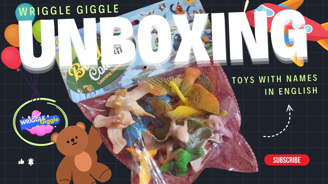 Bird Toy Unboxing Fun | 12 Colorful Birds with Names for Kids | Wriggle ...