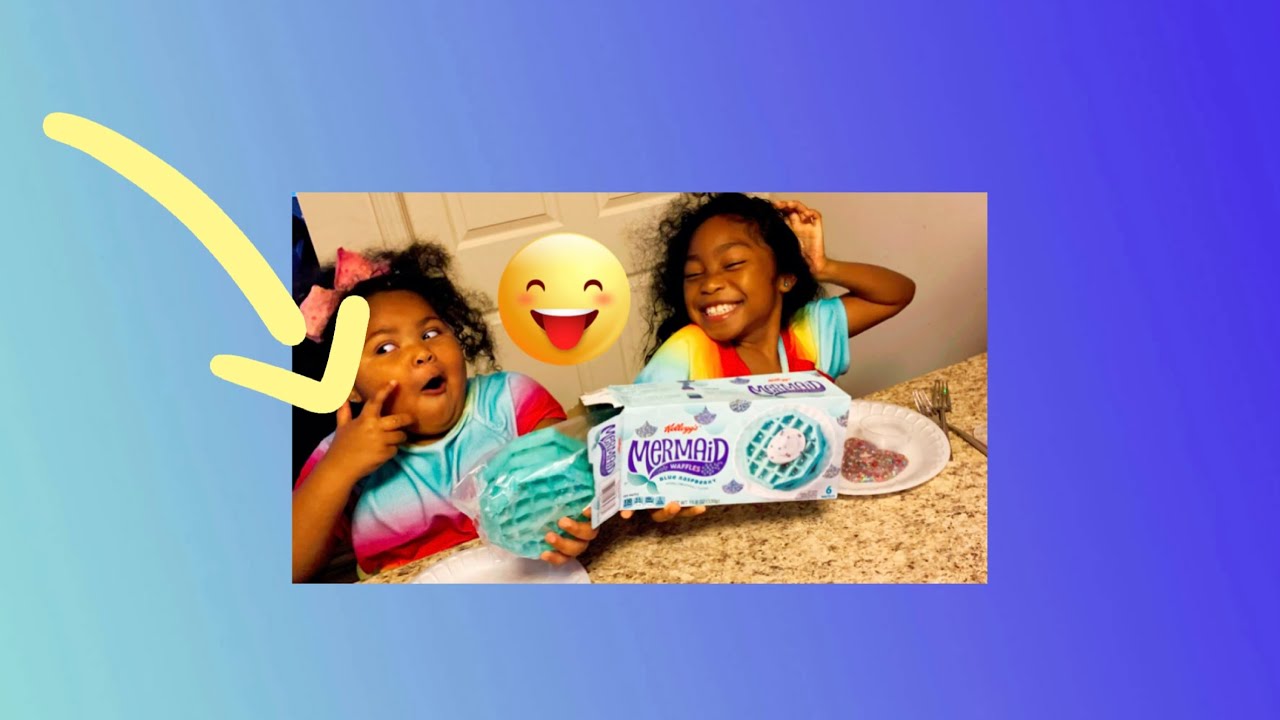 Trying blue mermaid waffles with mom ‼️ - YouTube