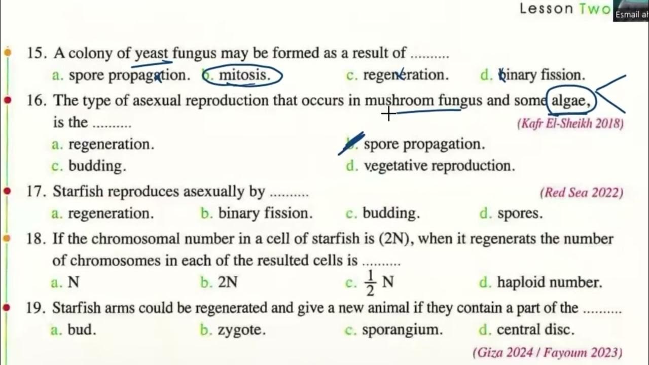 SCIENCE l Prep. 3 l - Unit 4 - Lesson 2 : Exercises On Sexual & Asexual ...