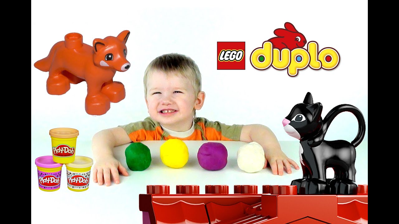 Сюрпризы в яйцах Плей До игрушки Лего Play Doh surprise eggs Lego Duplo ...