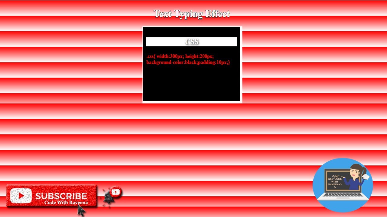 Text Typing Effect With Html Css And Javascript Code With Raveena