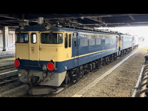 【EF65-2067,2074 OM入場無動回送（廃車）】JR貨物EF210形123号機（新塗装）＋ムド国鉄EF65形2機を大宮駅13番線で観察！（単8283レ・鶴臨A991A）2024.12 ...