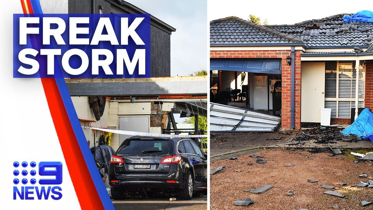 Freak storm damages dozens Victorian homes | Nine News Australia - YouTube