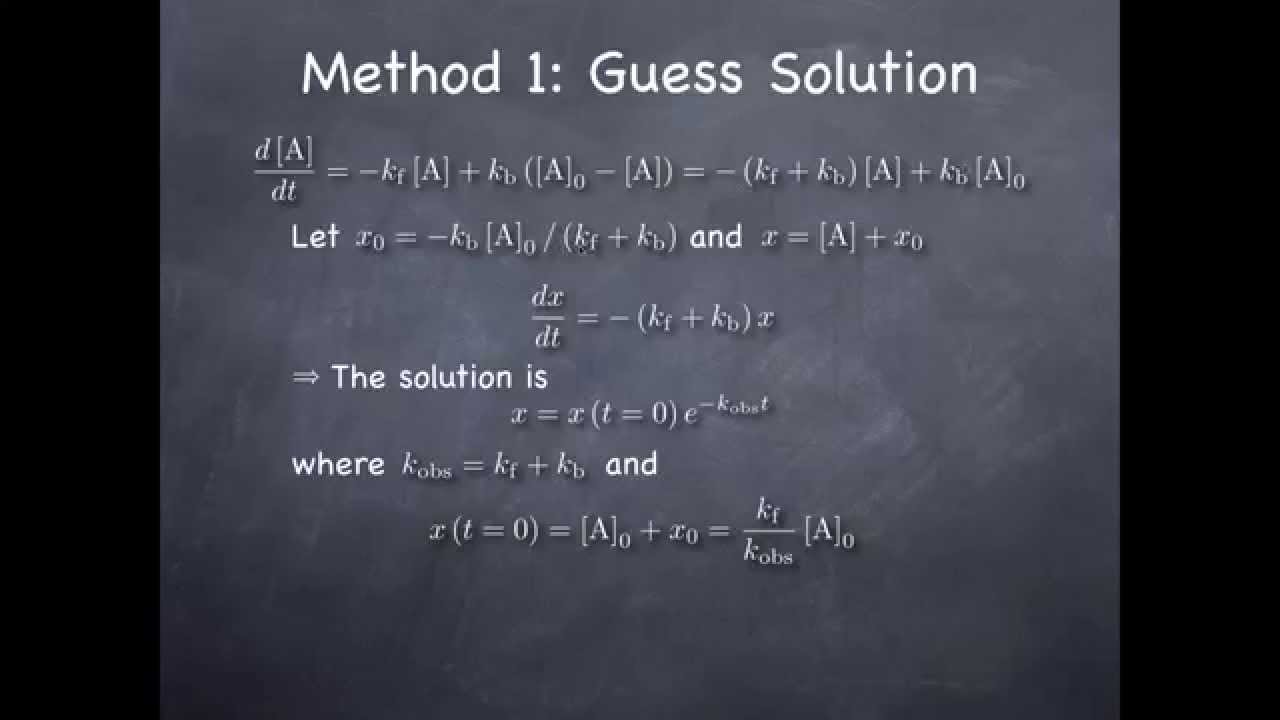 Solving rate equation: Guess method - YouTube