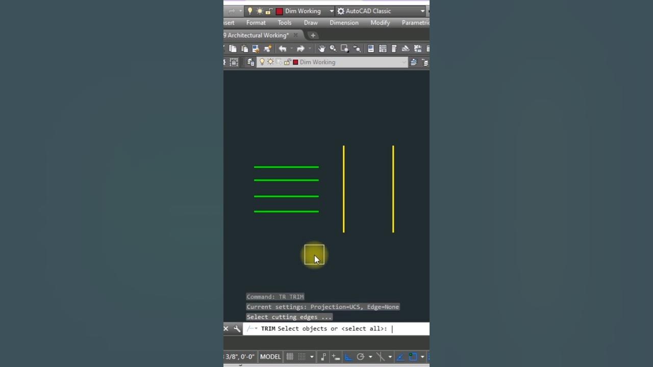 Autocad Extend And Trim Command Trick Shorts Autocad Youtube