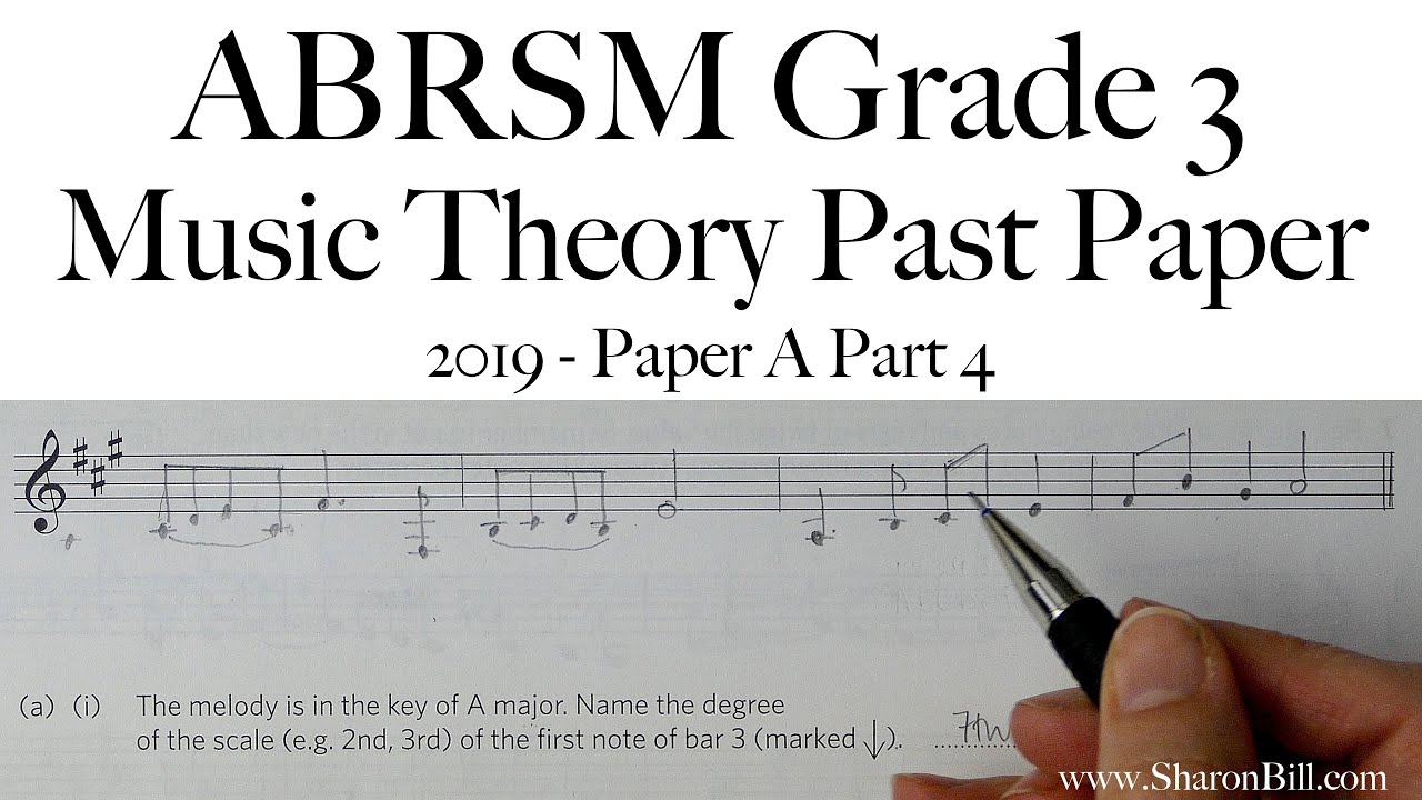 ABRSM Music Theory Grade 3 Past Exam Practice Paper 2019 A Part 4 with ...