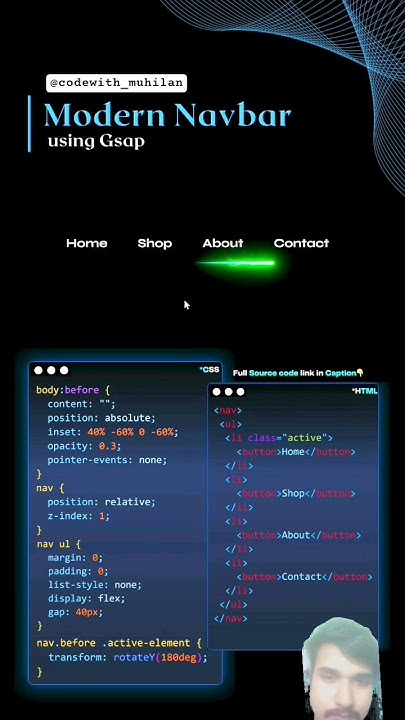 Modern Navbar Using Gsap Css Html Coding Javascript Web Youtube 0008