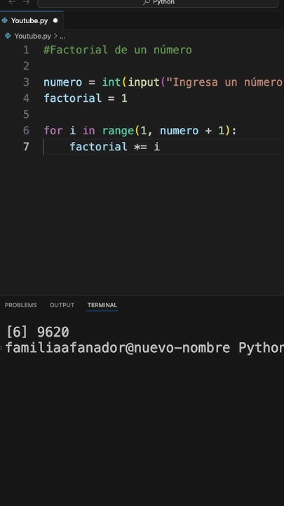 Calculando el Factorial de un Número Ingresado | Python #VSCode #Programación #suma #factorial # ...