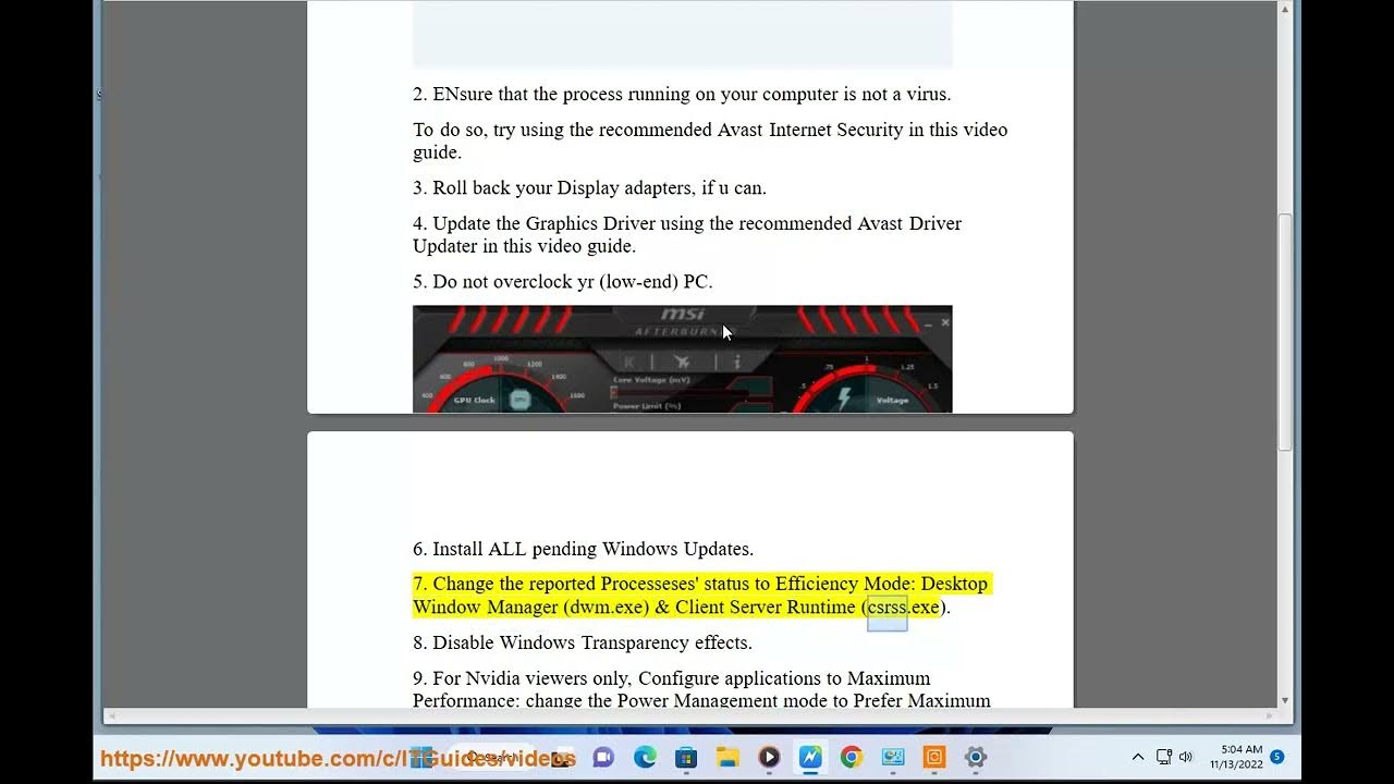 Fix Client Server Runtime High GPU usage on Windows - YouTube
