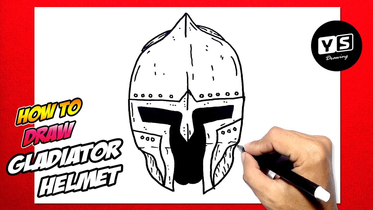 Easy Gladiator Helmet Drawing
