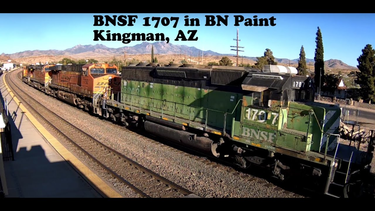 BNSF 1707 in BN Paint heading East - YouTube